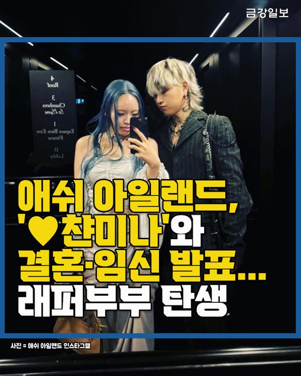 [카드뉴스] 애쉬 아일랜드 ♥챤미나와 결혼·임신 발표 래퍼부부 탄생